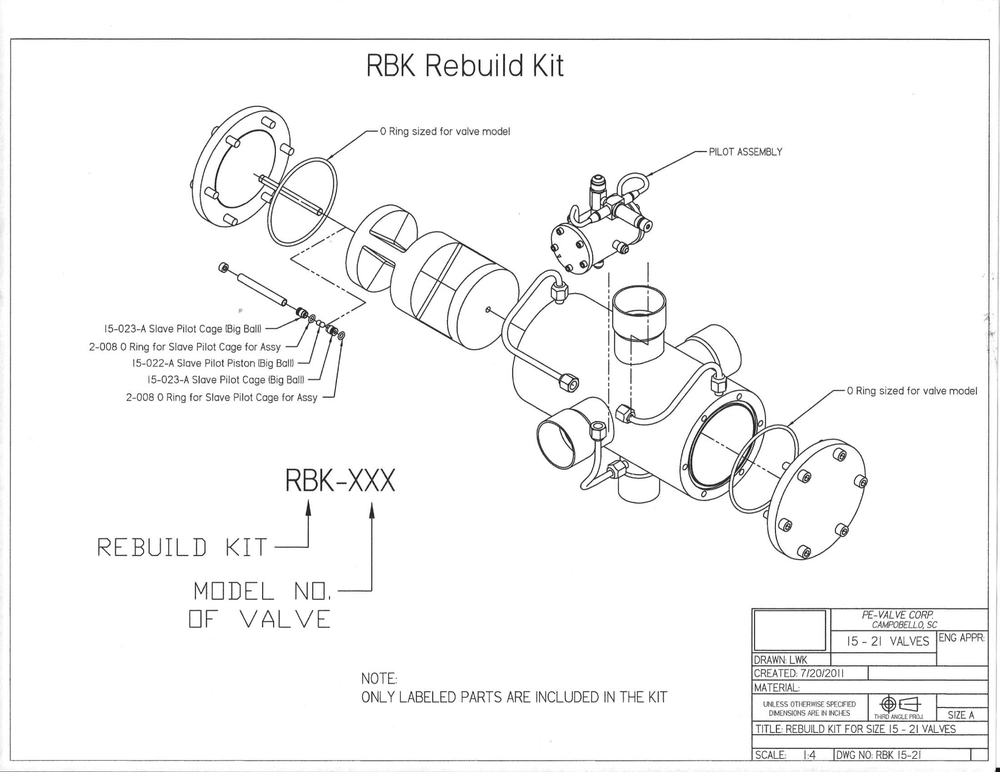 Service parts – PE Valve